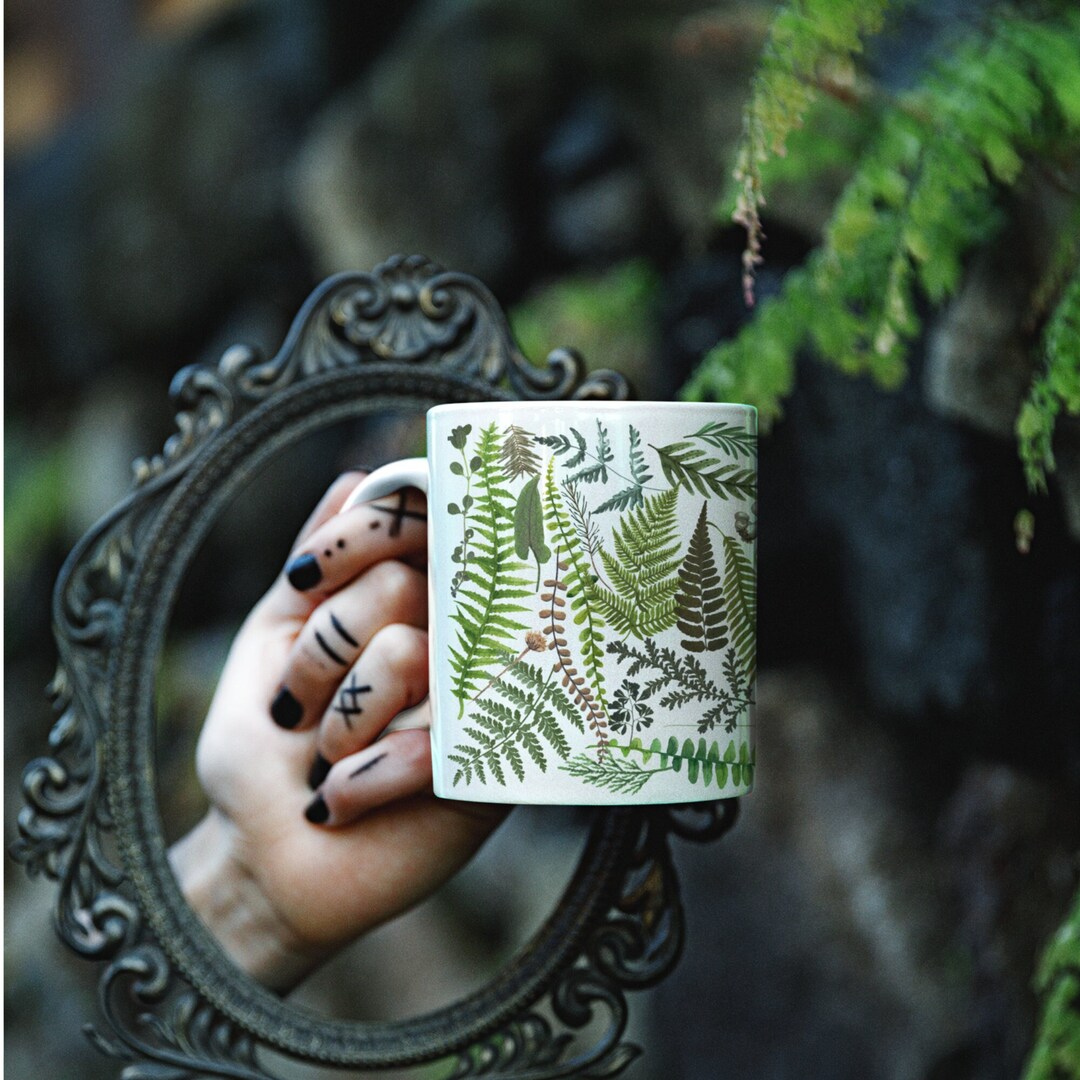 Fern Mug, Plant Mug, PNW Gift, Ferns Nature Gift, Pacific Northwest ...