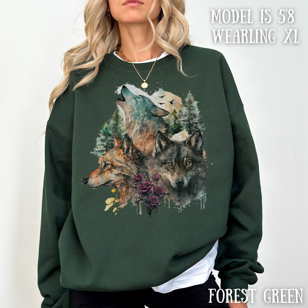 Wolf Sweater, Wolf Sweater Vintage, Wolf Sweatshirt for Women ...