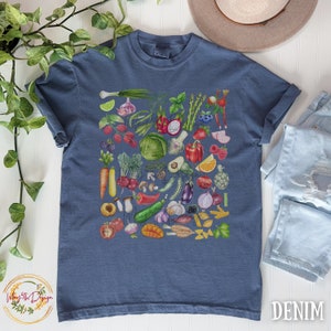 Vegetable Shirt, Vegetable Print Shirt, Comfort Color, Vegetarian Shirt ...