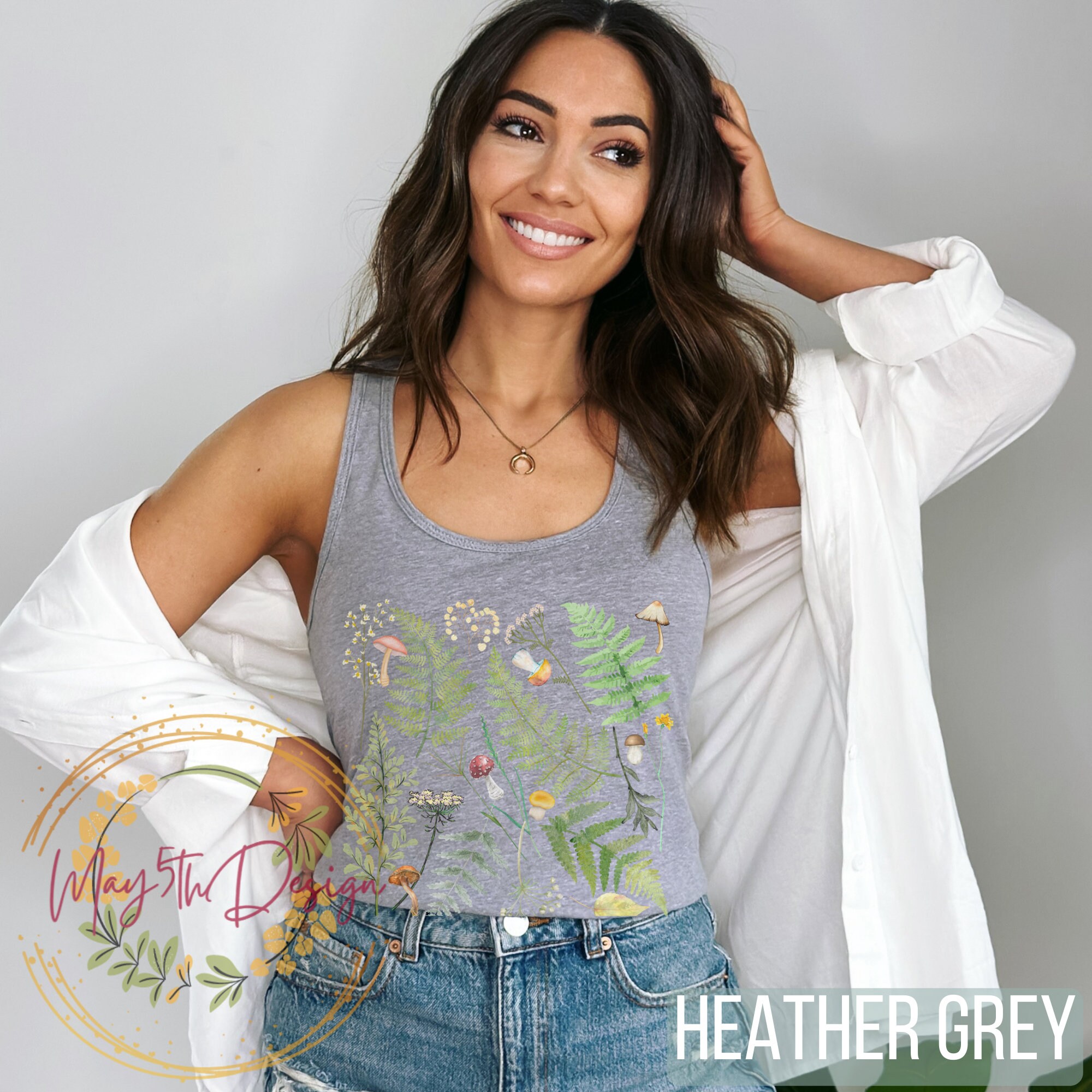 Nature Inspired Tank Top, Forest Fern Plant Clothing, Forest Ferns ...