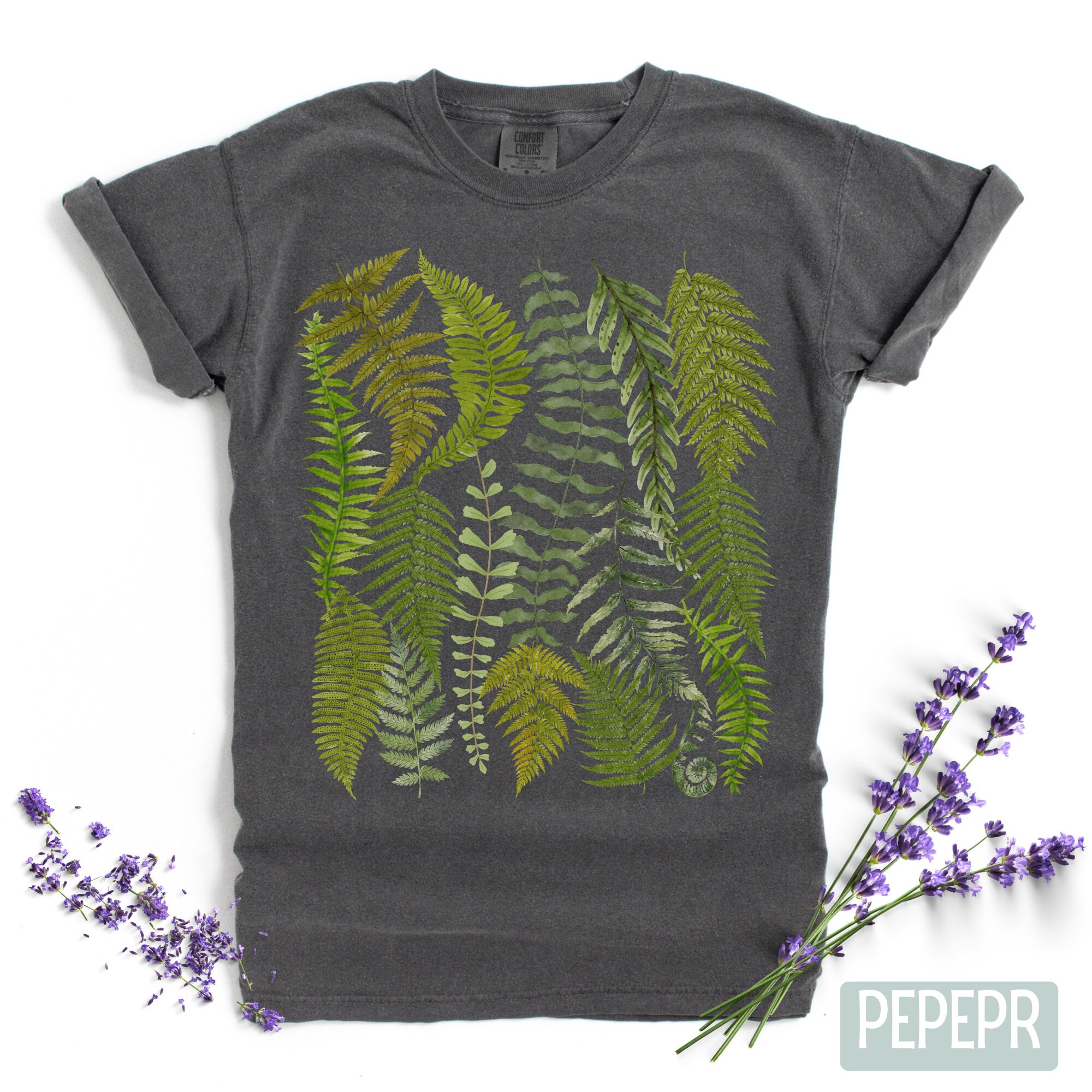 Ferns Nature Shirt, Womens Fern Leaf Tshirt, Forest Plant Shirt, Fern ...