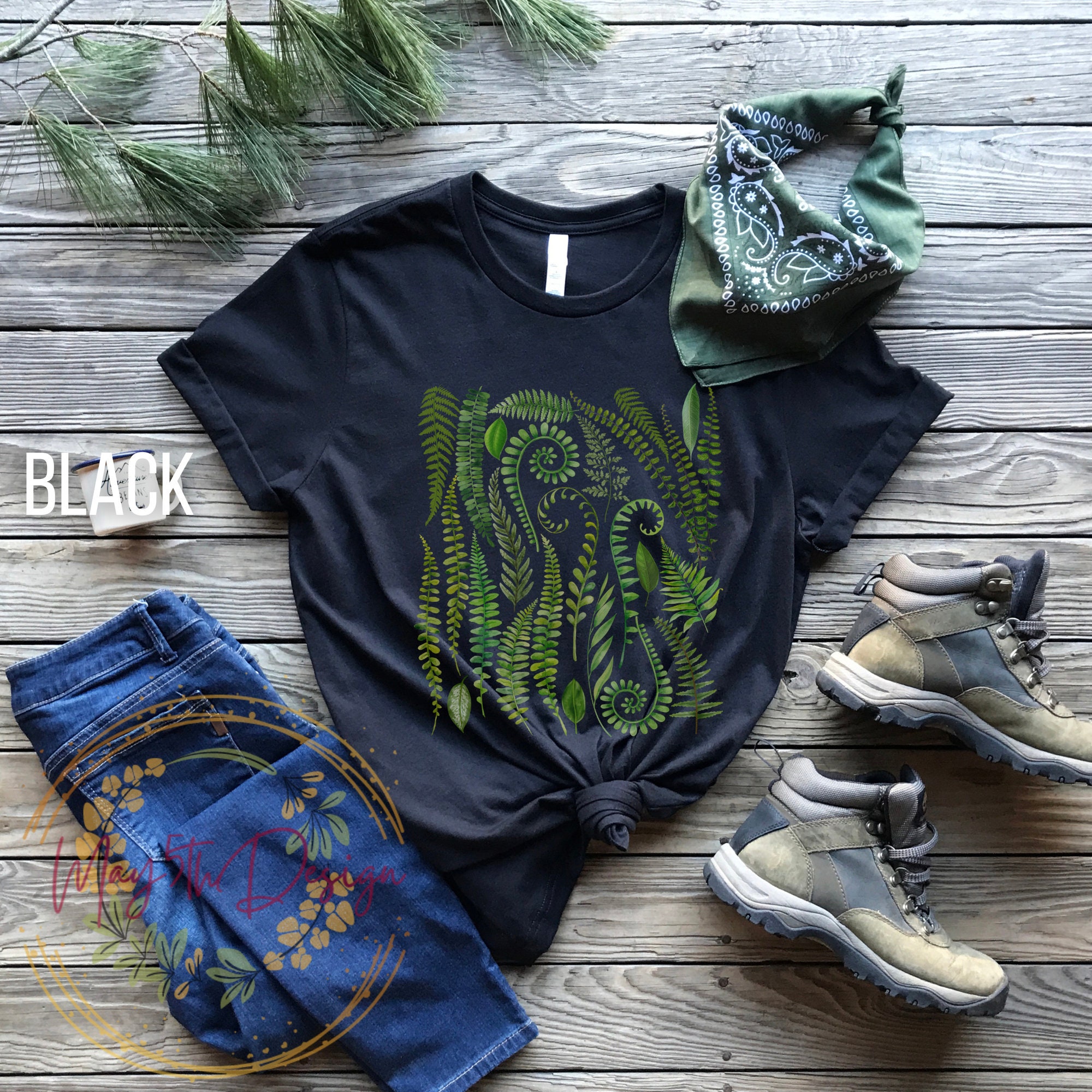 Forester Shirt Fern Print T Shirt Leaf Print Shirt - Etsy