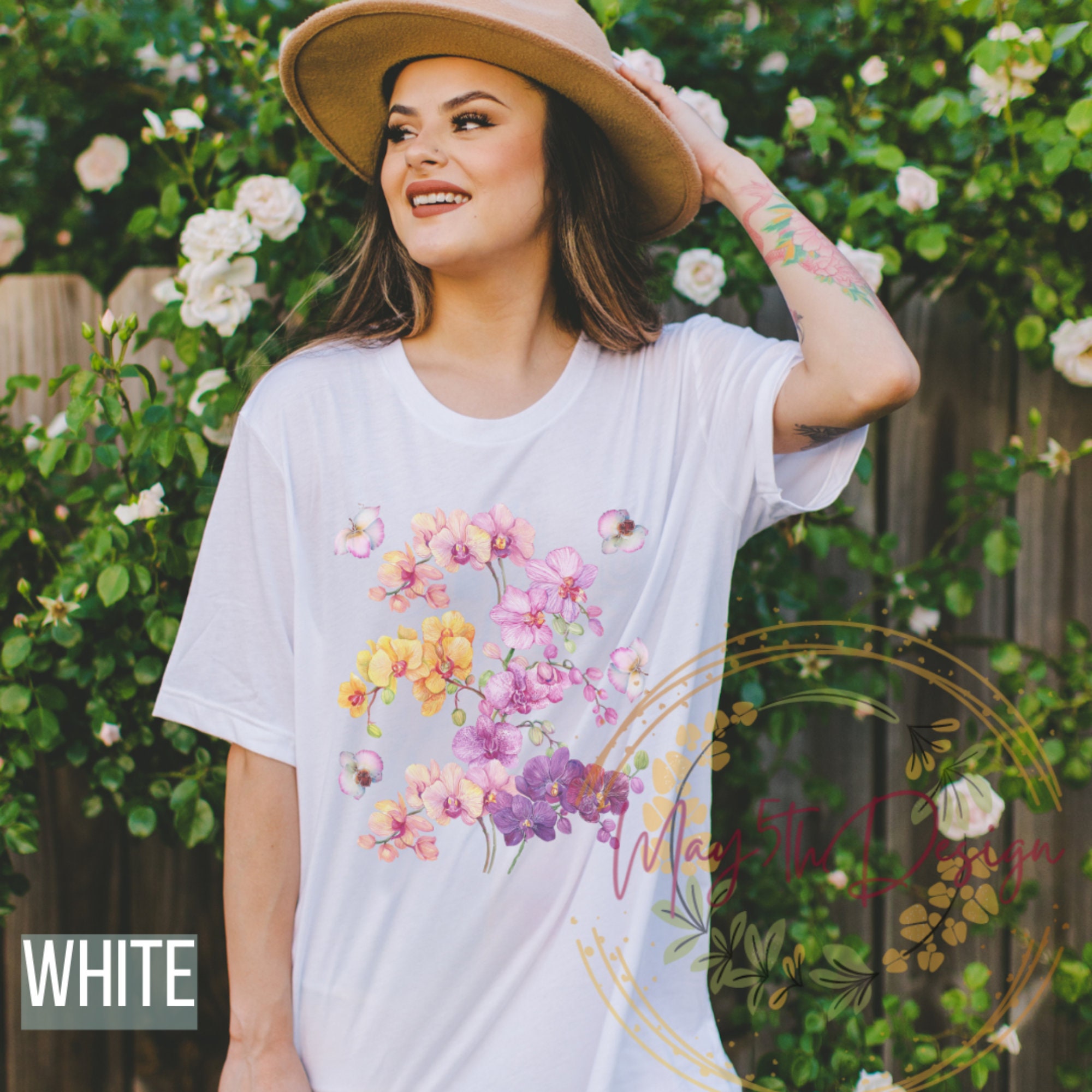 Orchids Shirt, Orchid Flower Shirt, Wildflowers Shirt, Botanical Shirt ...