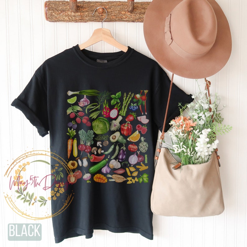 Vegetable Shirt Vegetable Print Shirt Comfort Color - Etsy