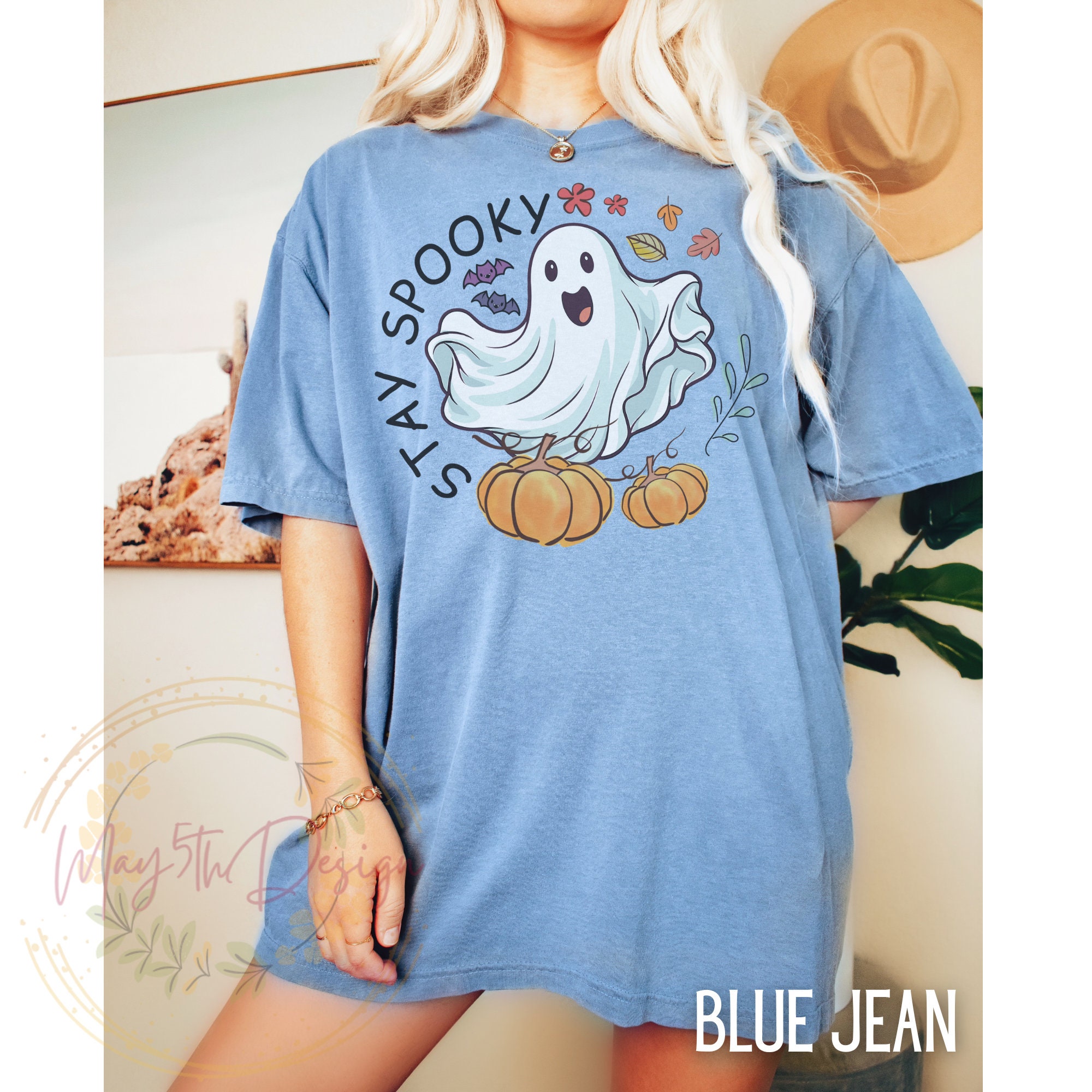 Retro Halloween Ghost Shirt Color Shirt Cute Ghost Shirt Pumpkins Shirt ...