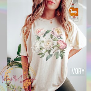 Comfort Colors® Peony Shirt, Peonies Shirt, Gift for Her, Flower ...