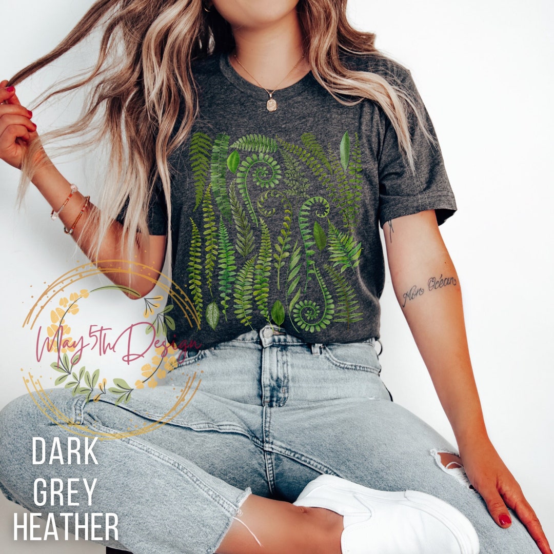 Forester Shirt, Fern Print T Shirt, Leaf Print Shirt, Goblincore Fern ...