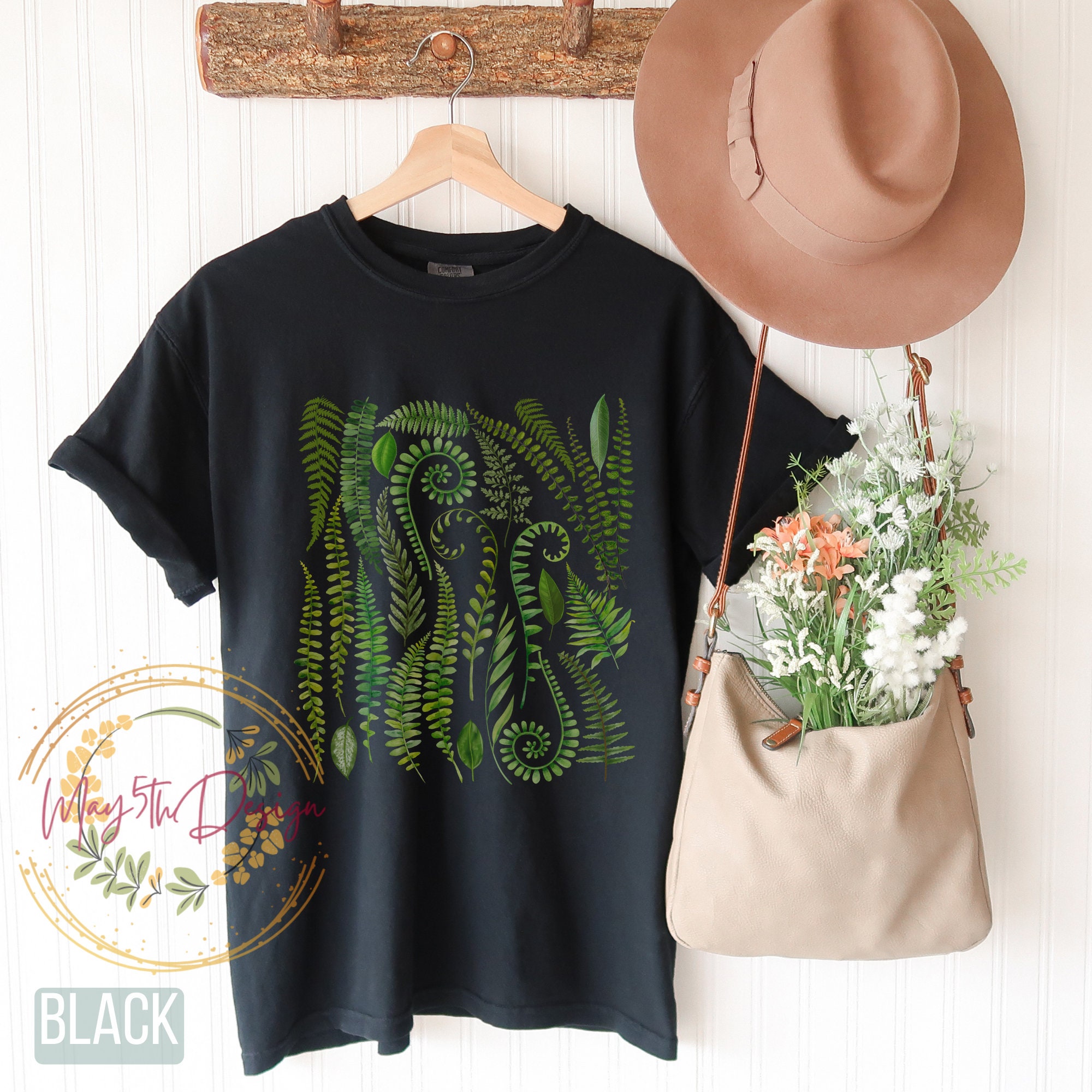 Forester Shirt, Fern Print Shirt Goblincore Fern Botanical Nature Plant ...