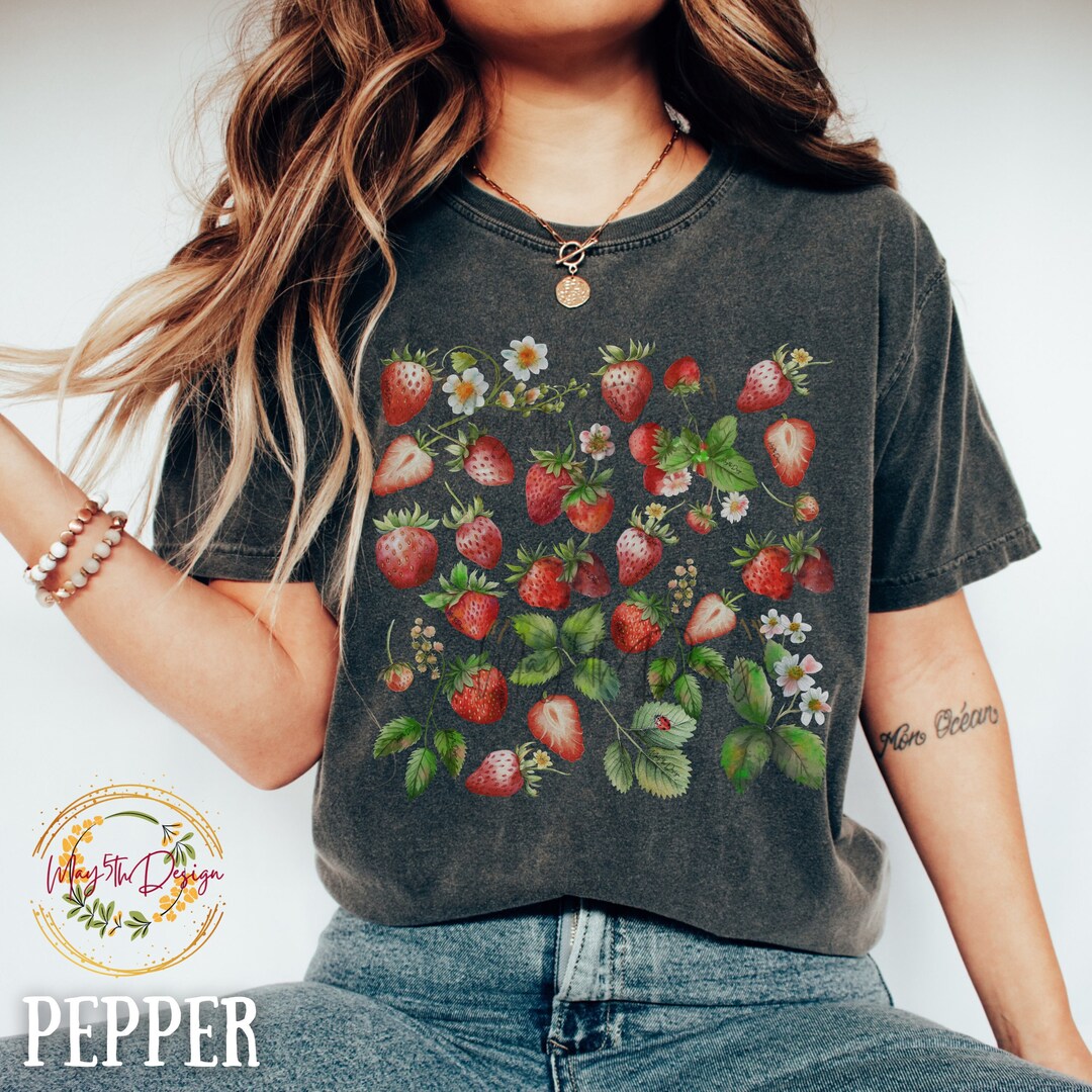 Strawberry Shirt, Strawberries Shirt, Comfort Color, Cute Strawberry ...