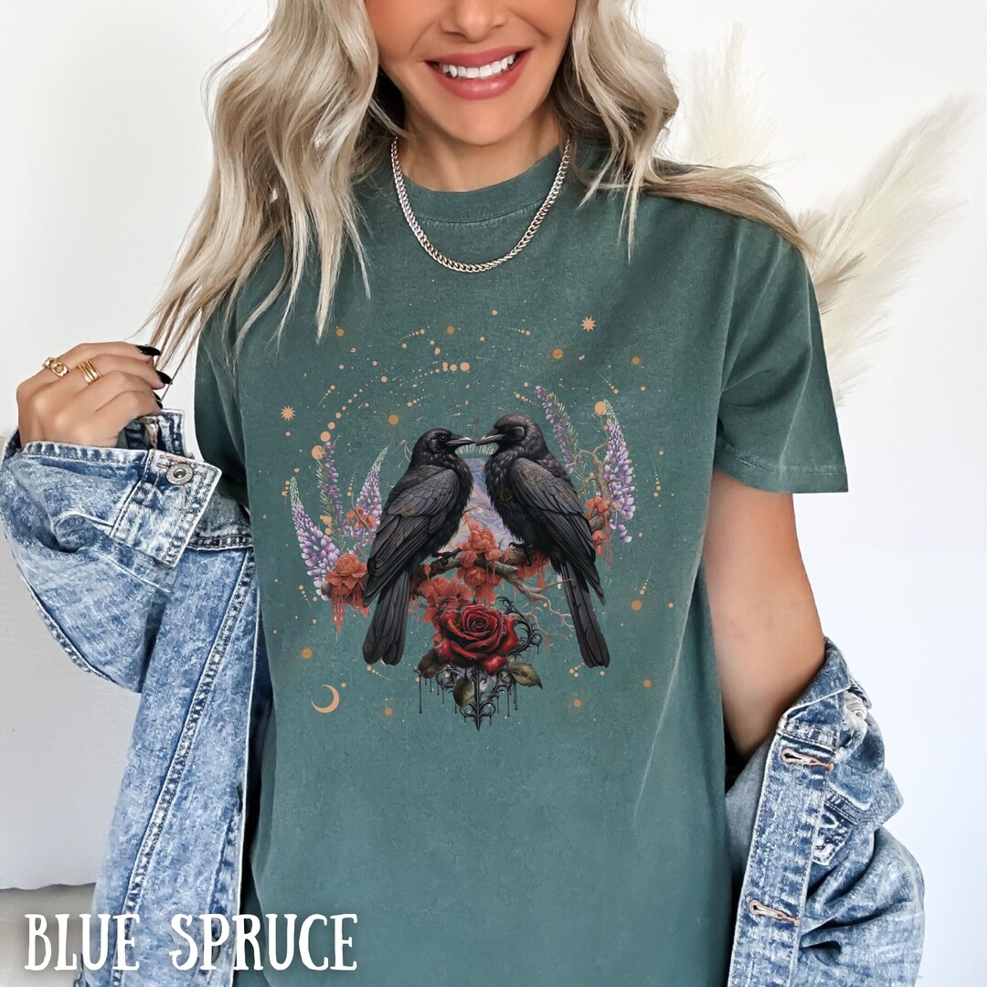 Gothic Raven Shirt, Celestial Raven Shirt, Comfort Color, Crowcore ...