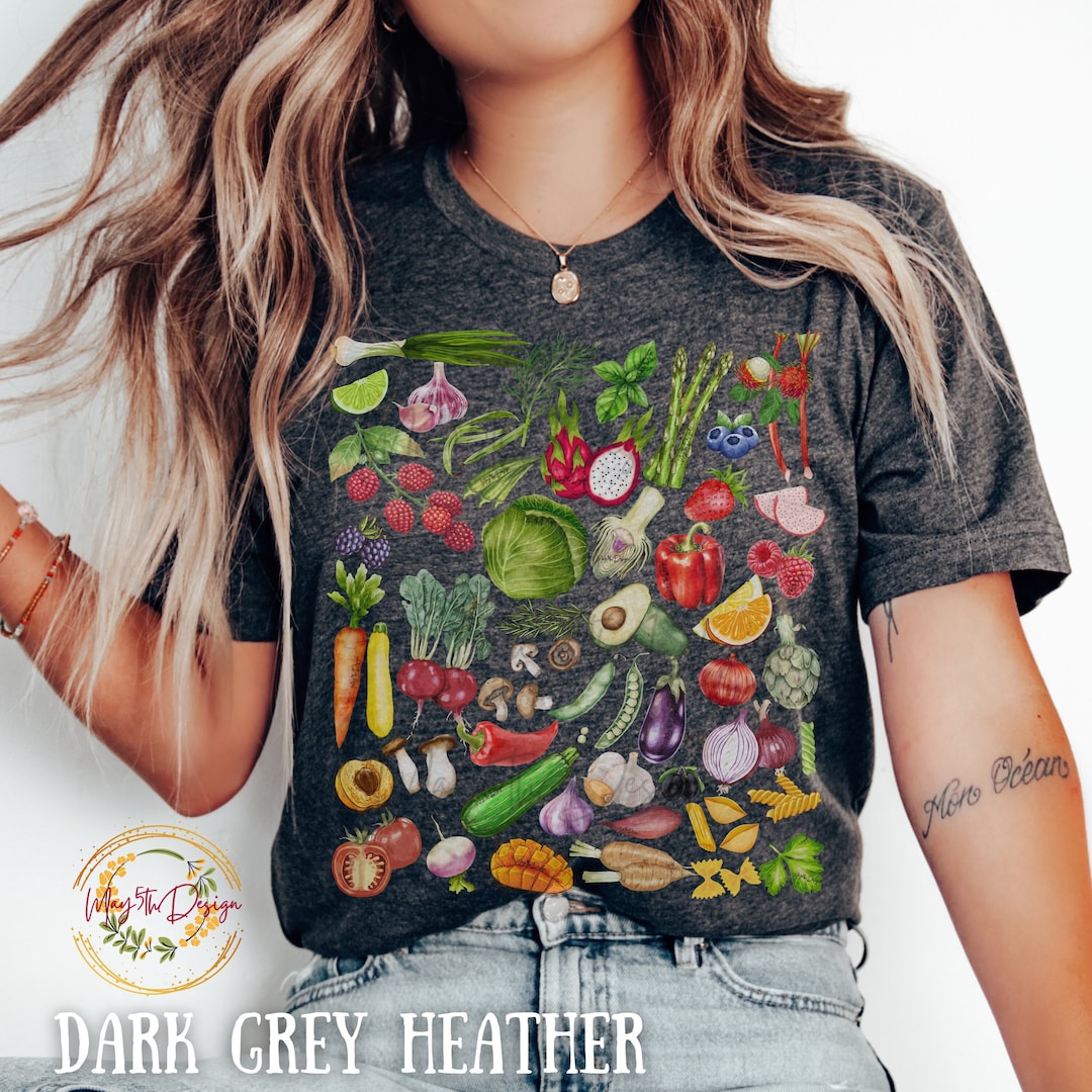 Vegetable Print Shirt, Vegetable Shirt, Foodie Gift, Garden Shirt ...