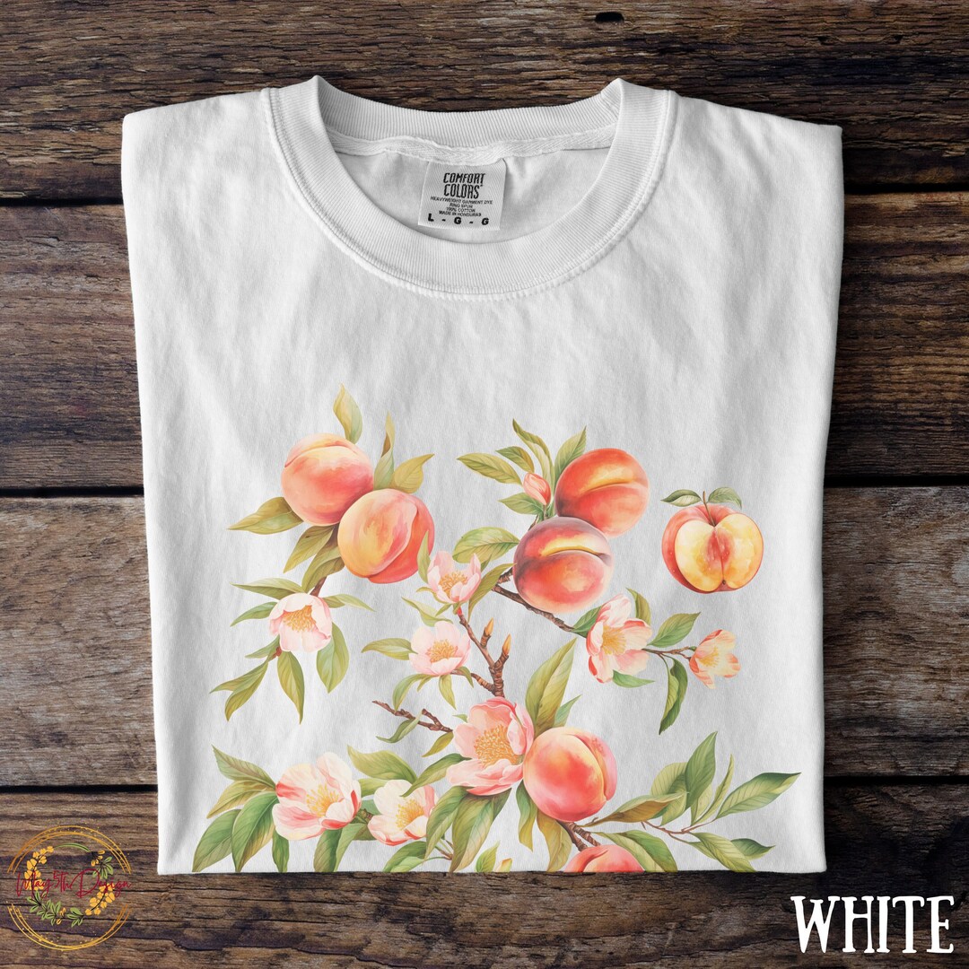 Peach T-shirt, Peaches Shirt, Graphic T-shirt, Graphic Tee, Comfort ...