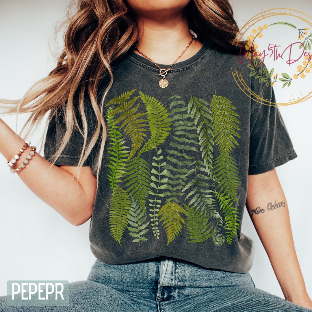 Ferns Nature Shirt, Womens Fern Leaf Tshirt, Forest Plant Shirt, Fern ...