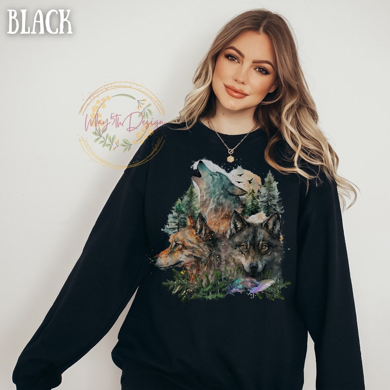 Wolf Sweater, Wolf Sweater Vintage, Wolf Sweatshirt for Women ...