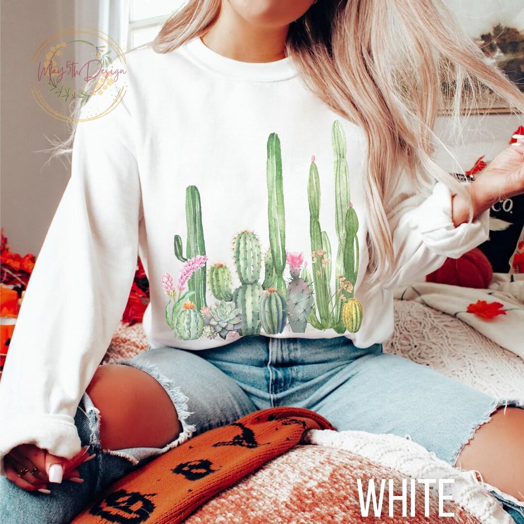 Cactus Sweatshirt, Desert Vibes Sweatshirt, Cactus Botanical Desert ...