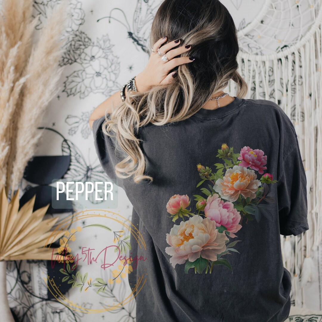 Peony Shirt, Comfort Colors, Peonies Shirt, Wildflowers Shirt, Flowers ...