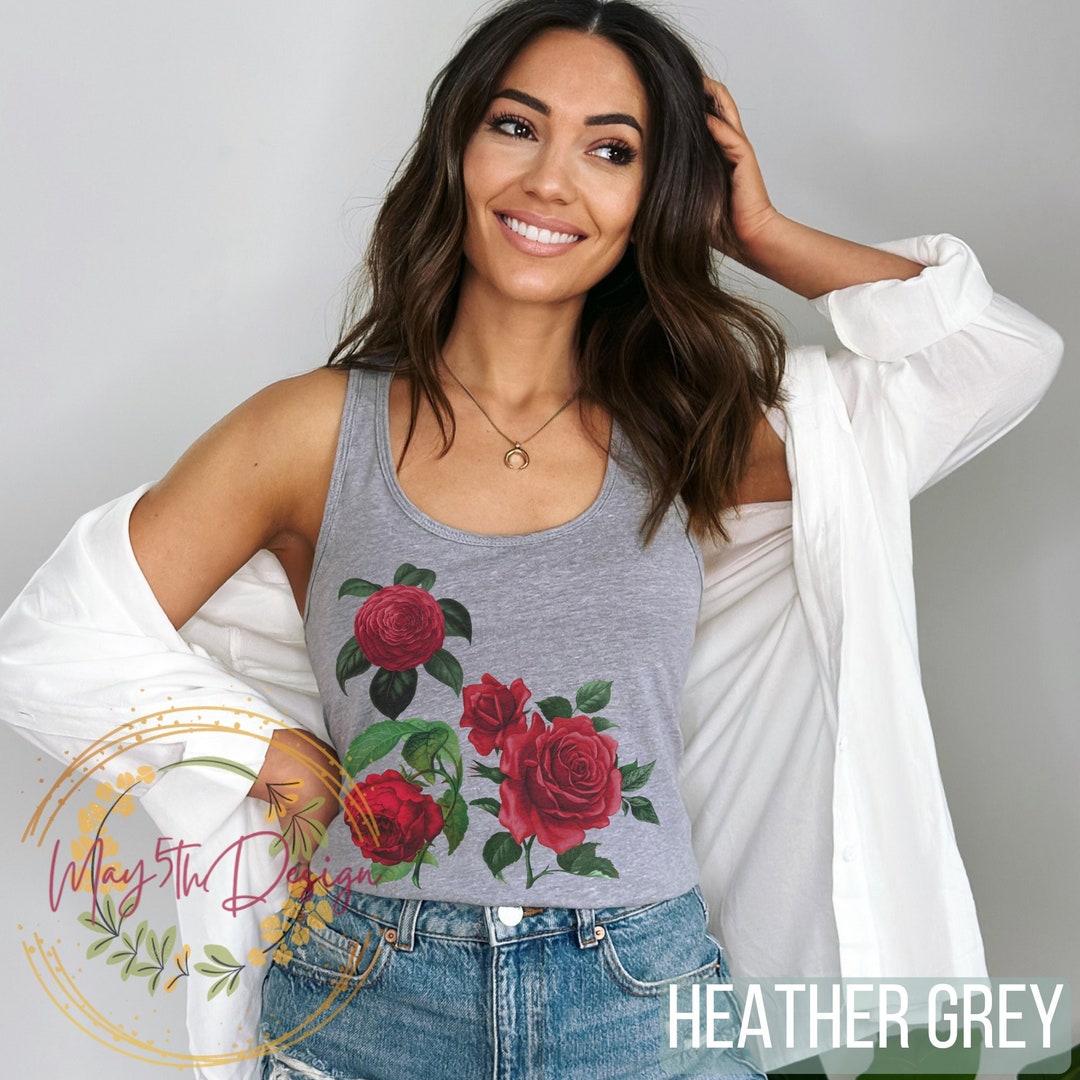 Vintage Wild Flower Boho Tanks, Tank Tops for Women, Light Weight ...