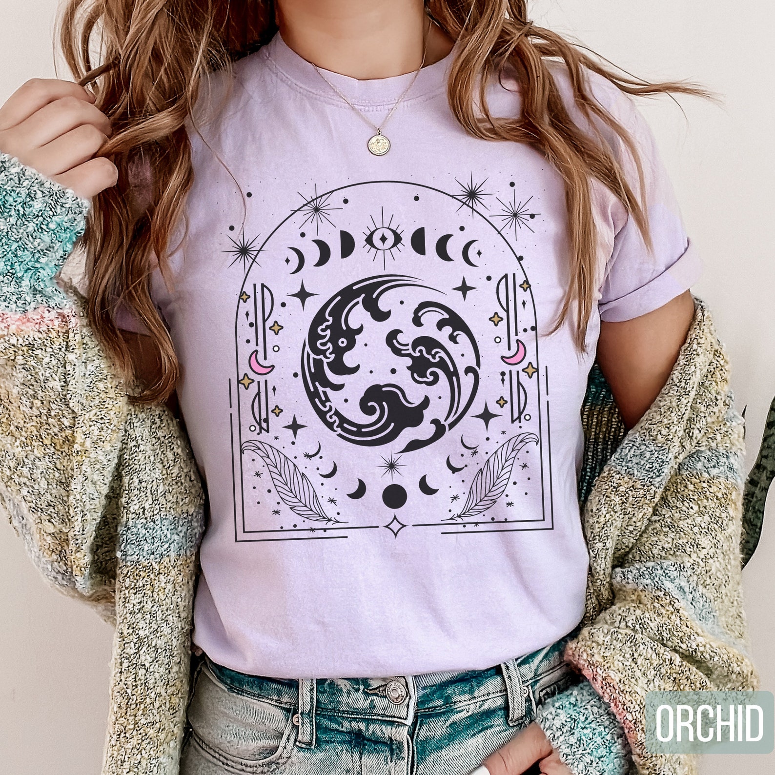 Mystical Yin and Yang Shirt, Comfort Colors® Sun and Moon Shirt ...