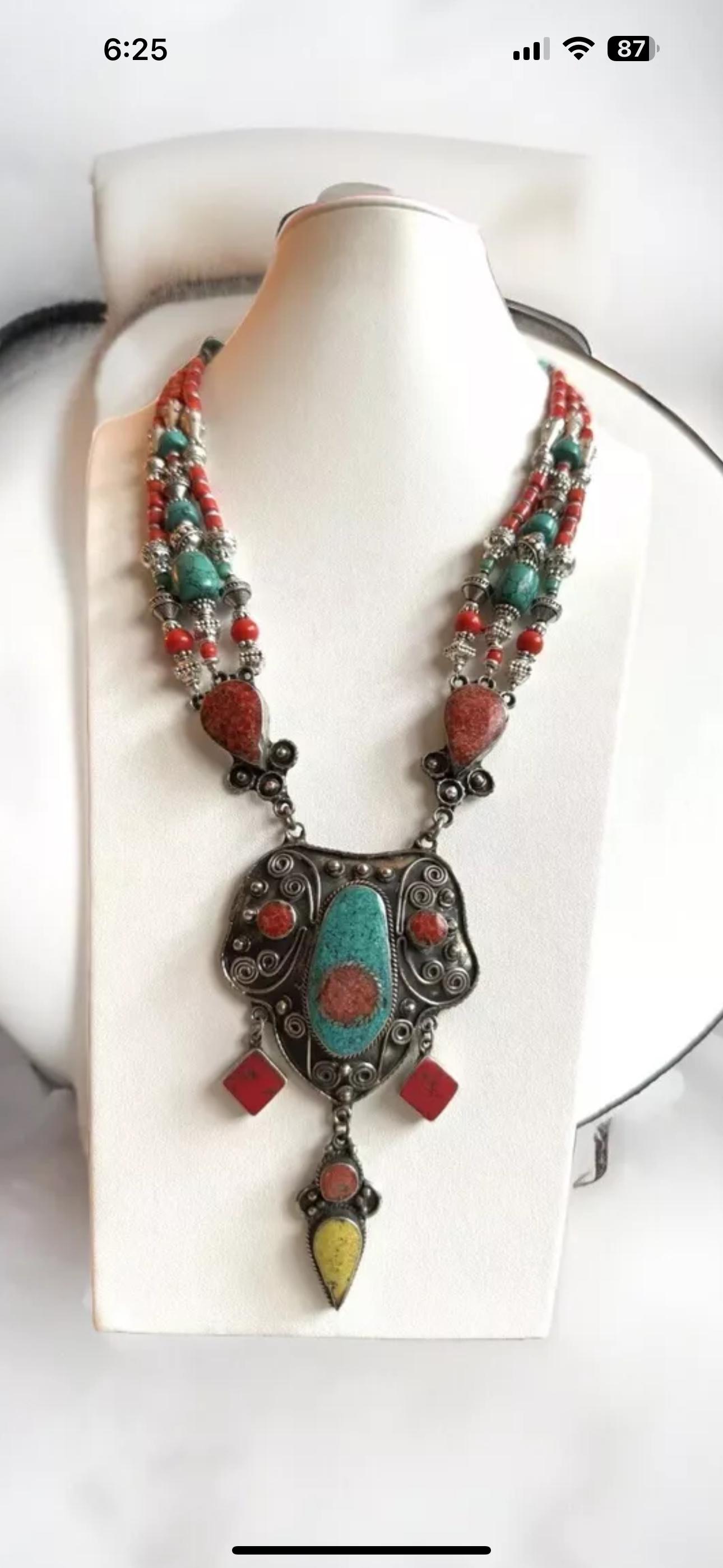 Stunning & Vintage Tibet/indo Tribal Style and Boho Theme Three Strand ...