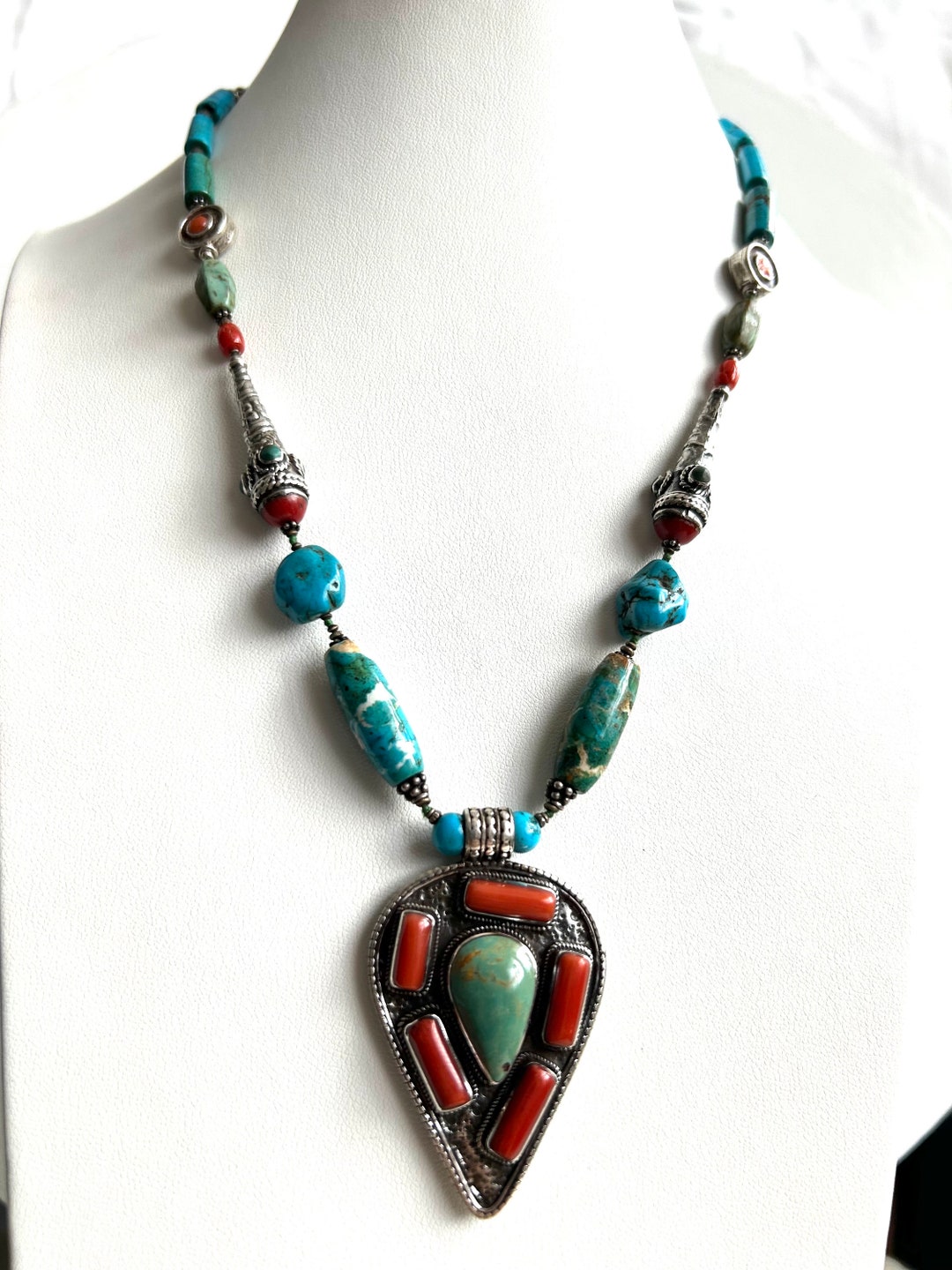 Vintage and Beautiful Handmade Tibetan Ethnic Tribal Necklace With ...