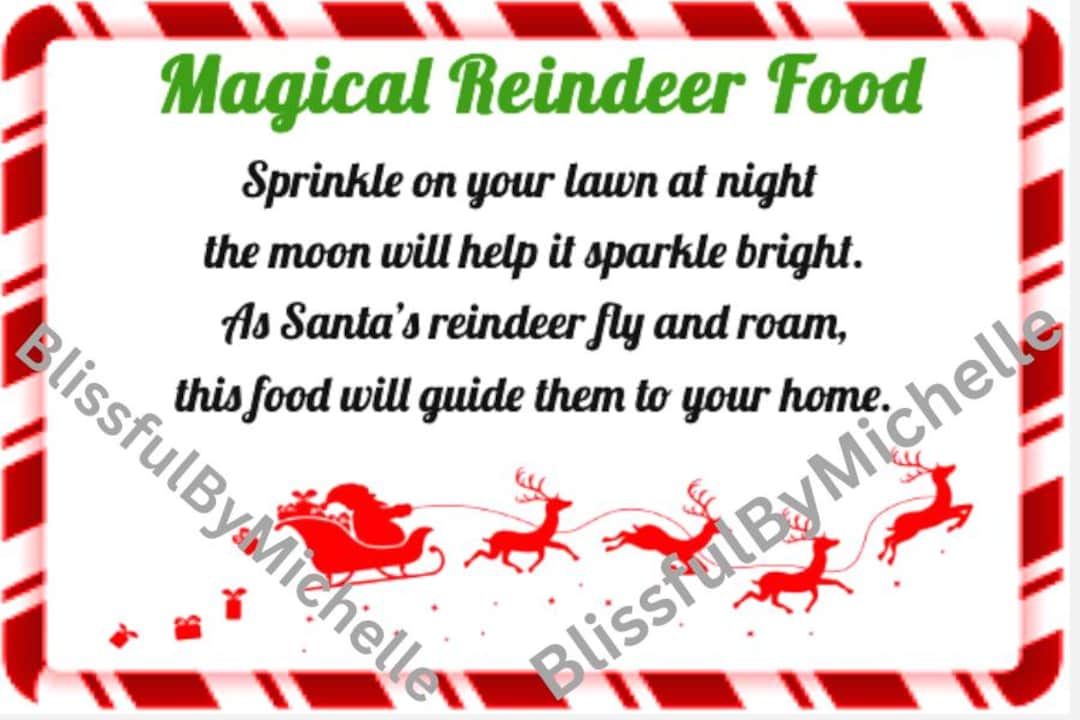 Magical Reindeer Food Digital Download Reindeer Food Printable ...