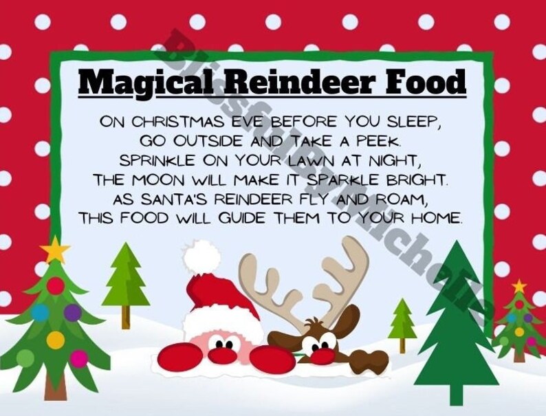 Magical Reindeer Food | Digital Download | Reindeer Food | Printable ...