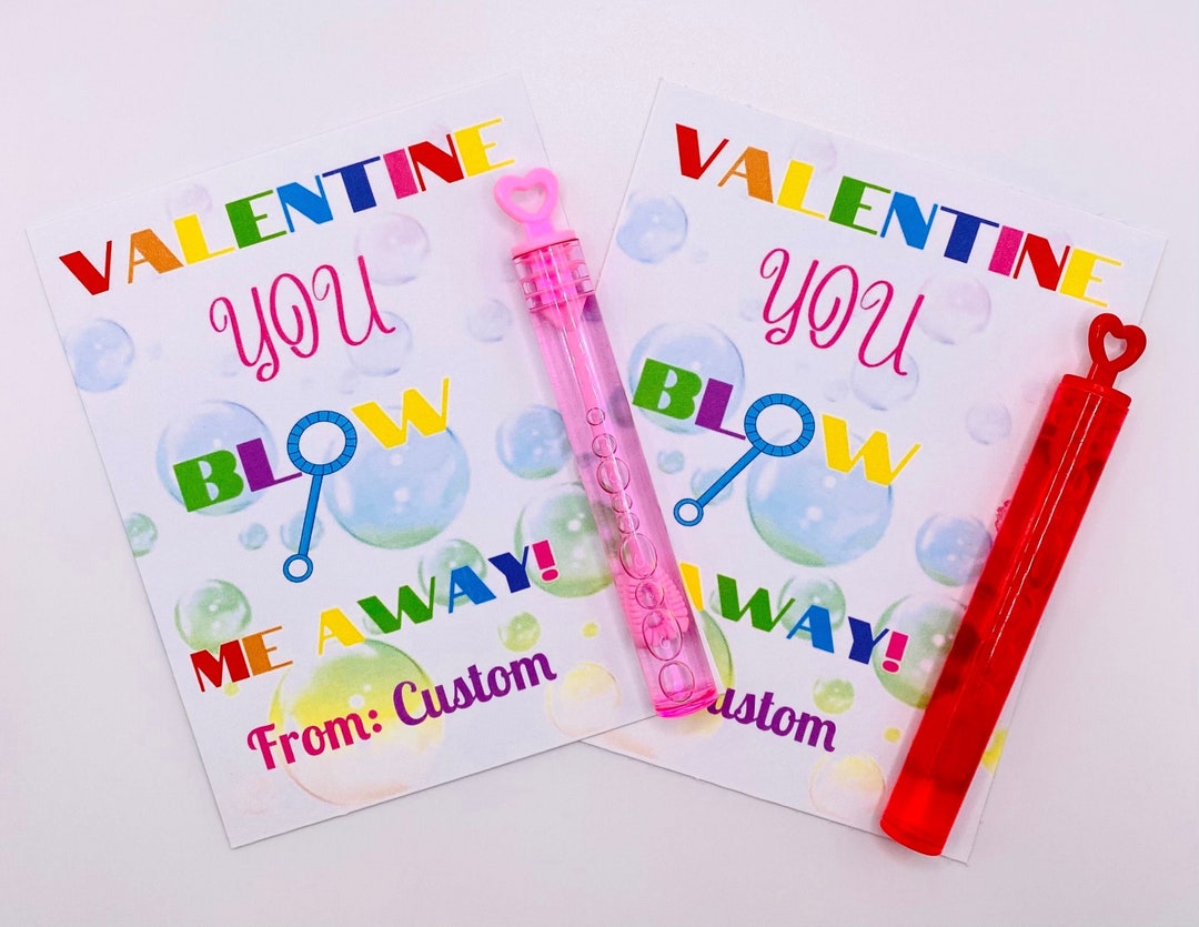 Editable Valentine Bubble Valentine Card School Valentine Tag Instant ...
