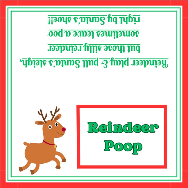 Reindeer Poop Bag Topper | Reindeer Poop | Reindeer Poop Poem ...