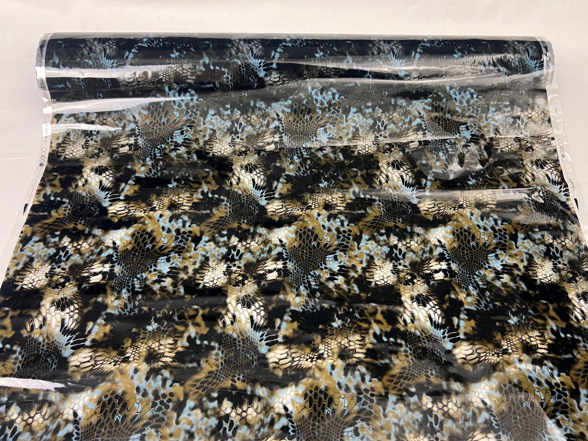 Hydrographics Film Water Transfer Silver, Black, Blue and Gray Snake Skin Transparent Wrap 0.5m ...