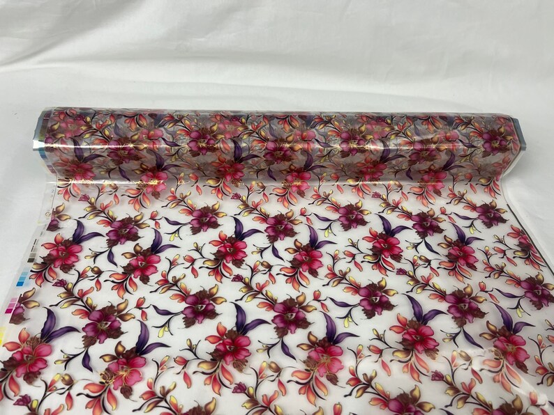 Hydrographics Film Water Transfer Golden Pink and Purple Flower Floral ...