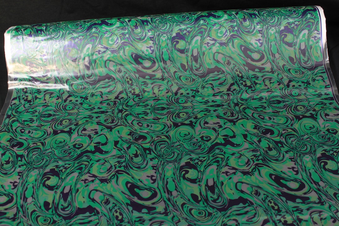 Hydrographics Film Water Transfer Blue and Green Paint Swirls Transparent Wrap 0.5m X 40m - Etsy