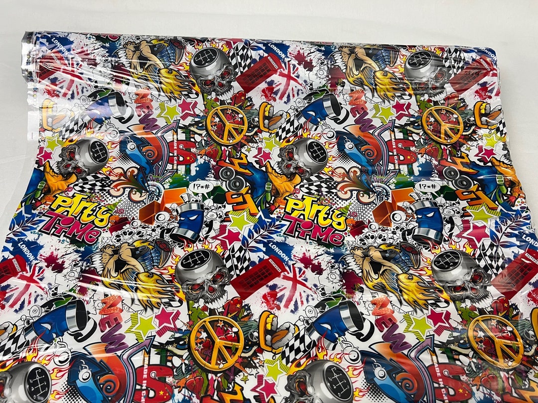 Hydrographics Film Water Transfer Long Graffiti Peace Phone Booth ...