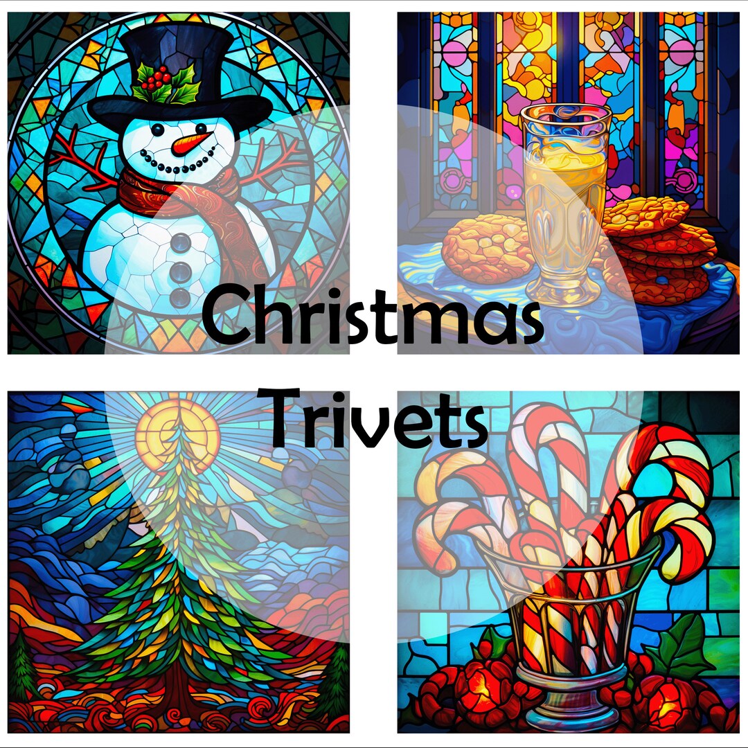Christmas "stained Glass Style" Trivets - Etsy