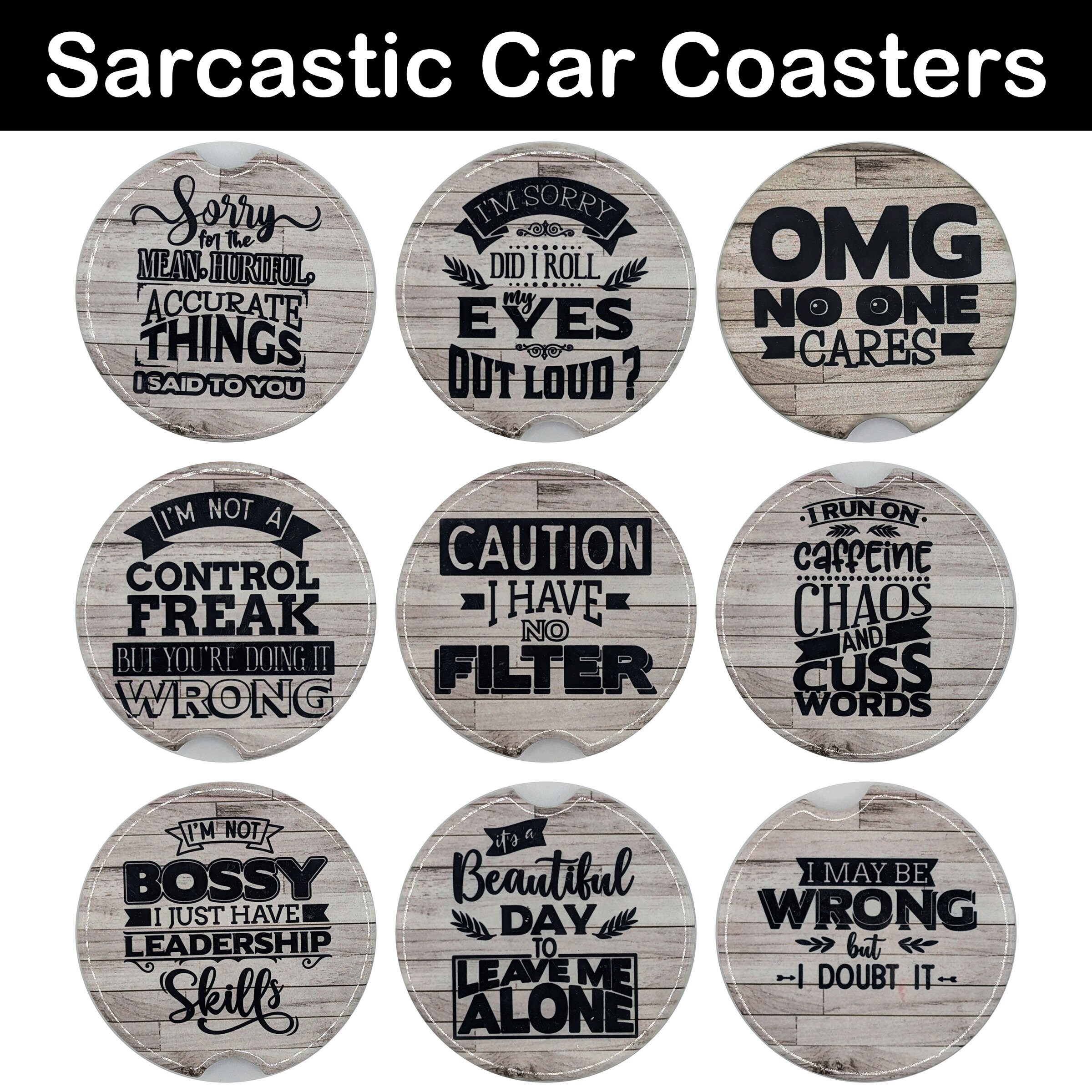 Funny Sarcastic Car Coasters - Etsy