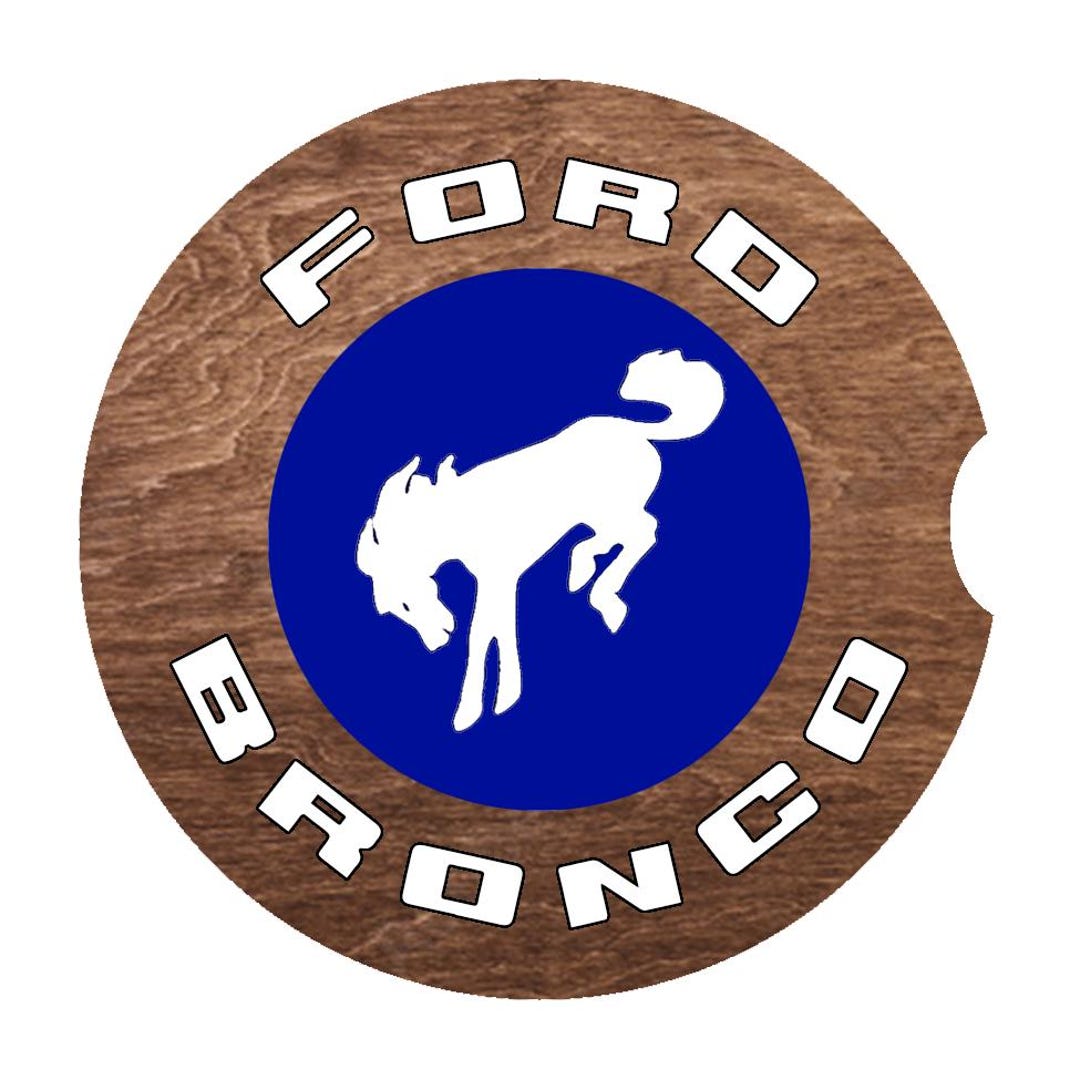 Ford Bronco Car Coasters - Wood Grain & Blue - Etsy