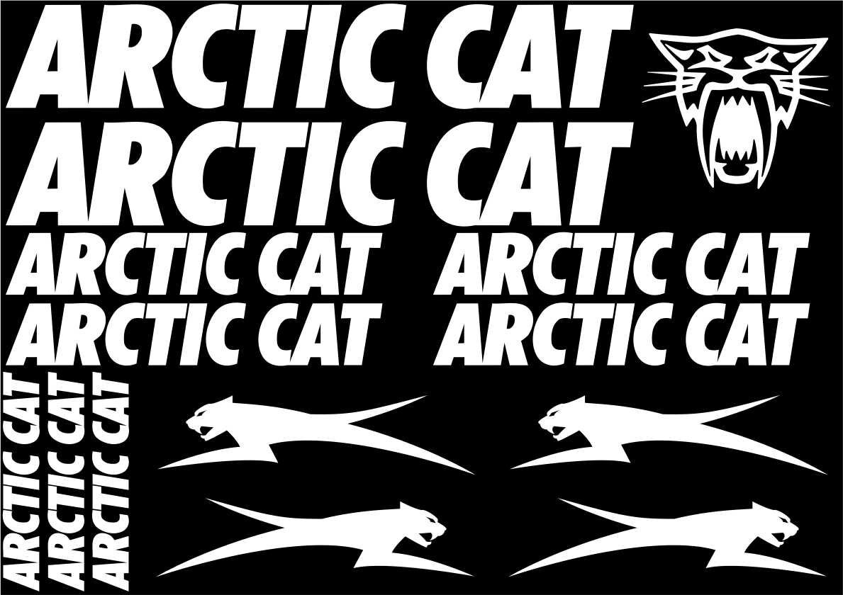 Arctic Cat Stickers Decals Set for Helmet Snowmobile Cars Windows ...