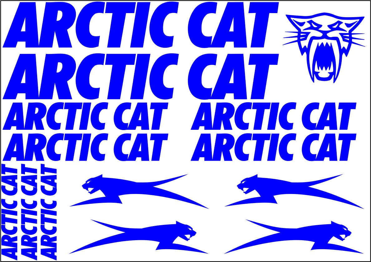Arctic Cat Stickers Decals Set for Helmet Snowmobile Cars Windows ...