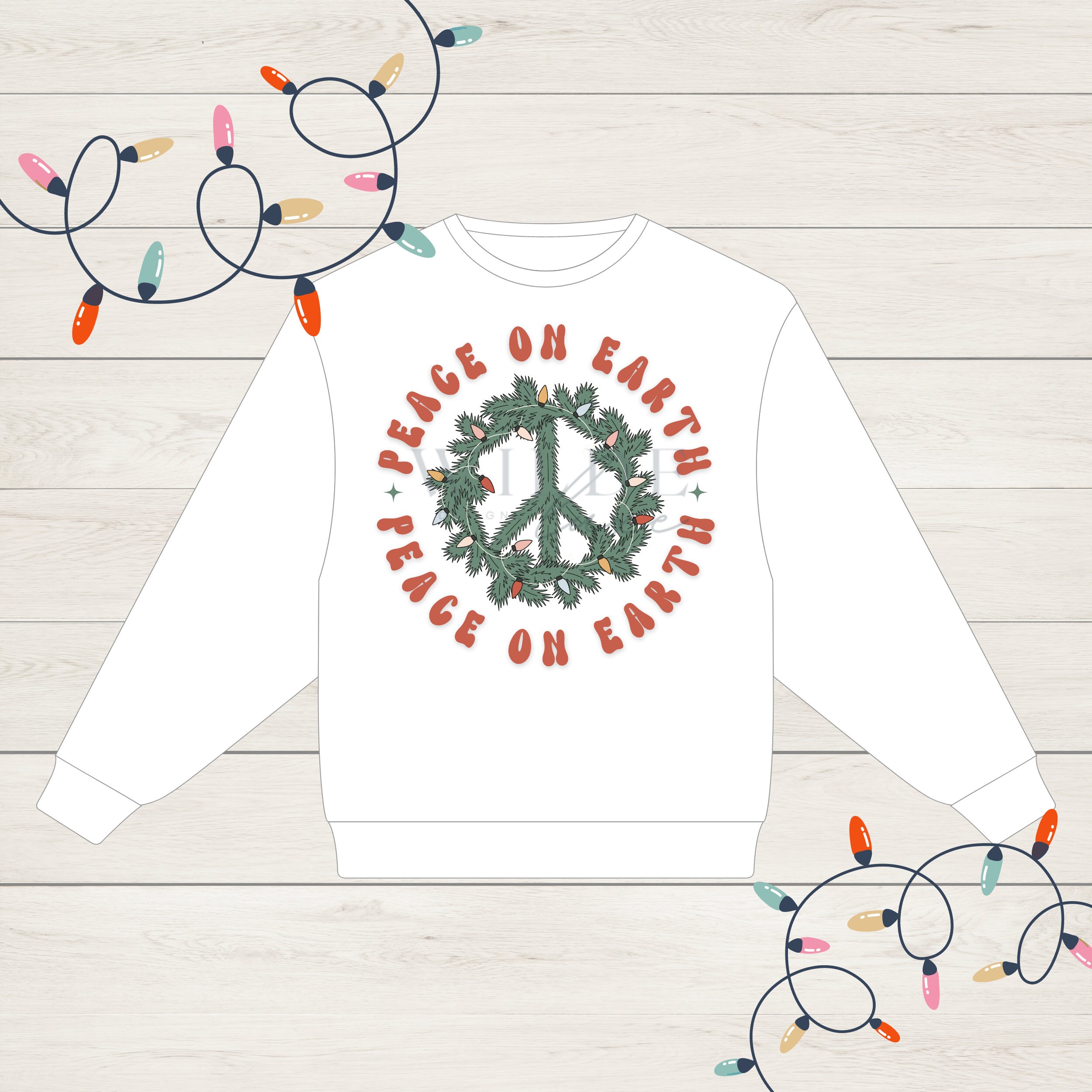 Retro Peace on Earth PNG Christmas Groovy Holidays Sublimation SVG ...
