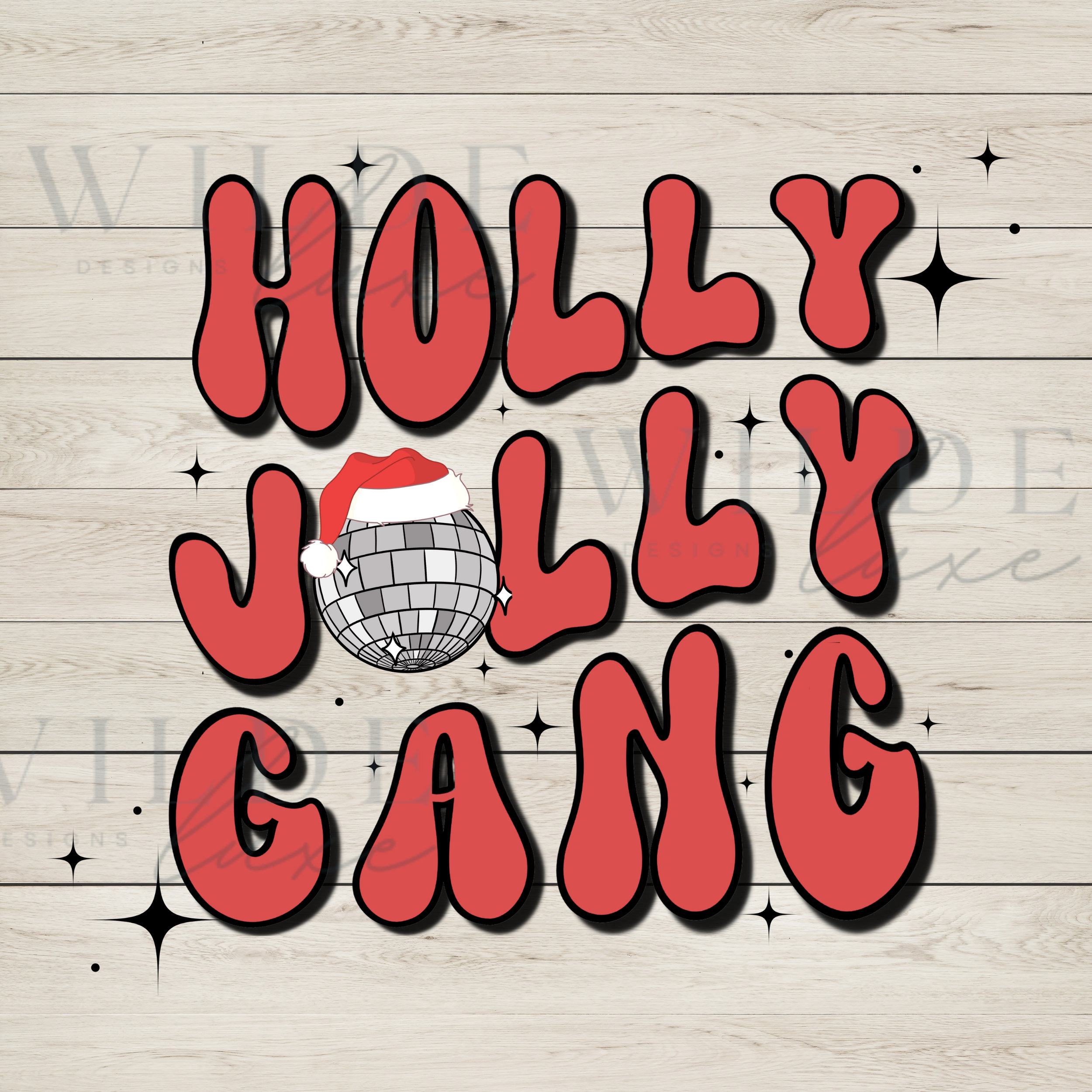 Disco Christmas Holly Jolly Gang PNG Holidays Digital Sublimation ...