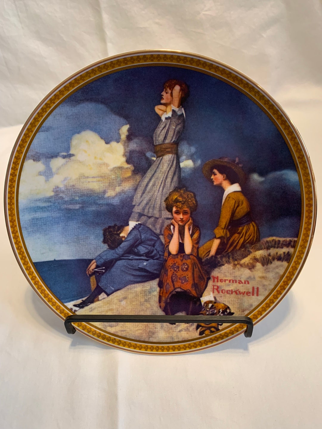 Collectible Norman Rockwell Plate, waiting on the Shore, Rediscovered ...