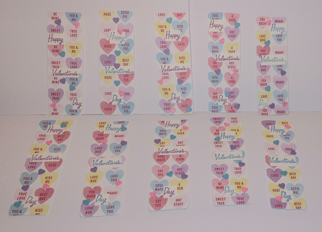 Conversation Heart Valentines Book Marks - Etsy