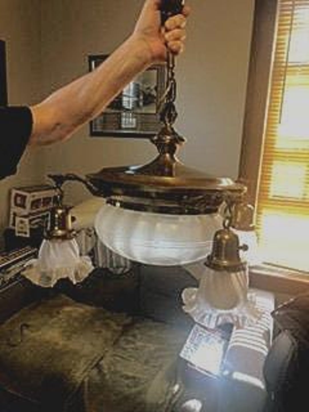 Vintage Brass Pan Light - Etsy