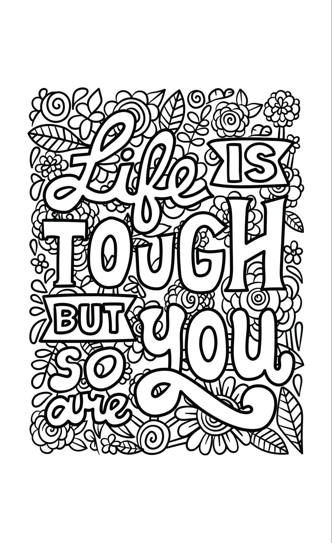 Motivational Adult Coloring Printable Pages 15 - Etsy