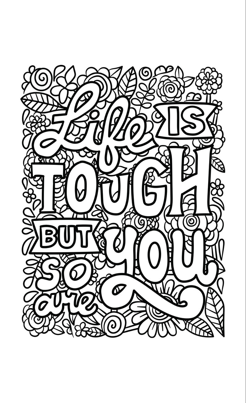 Motivational Adult Coloring Printable Pages 15 - Etsy