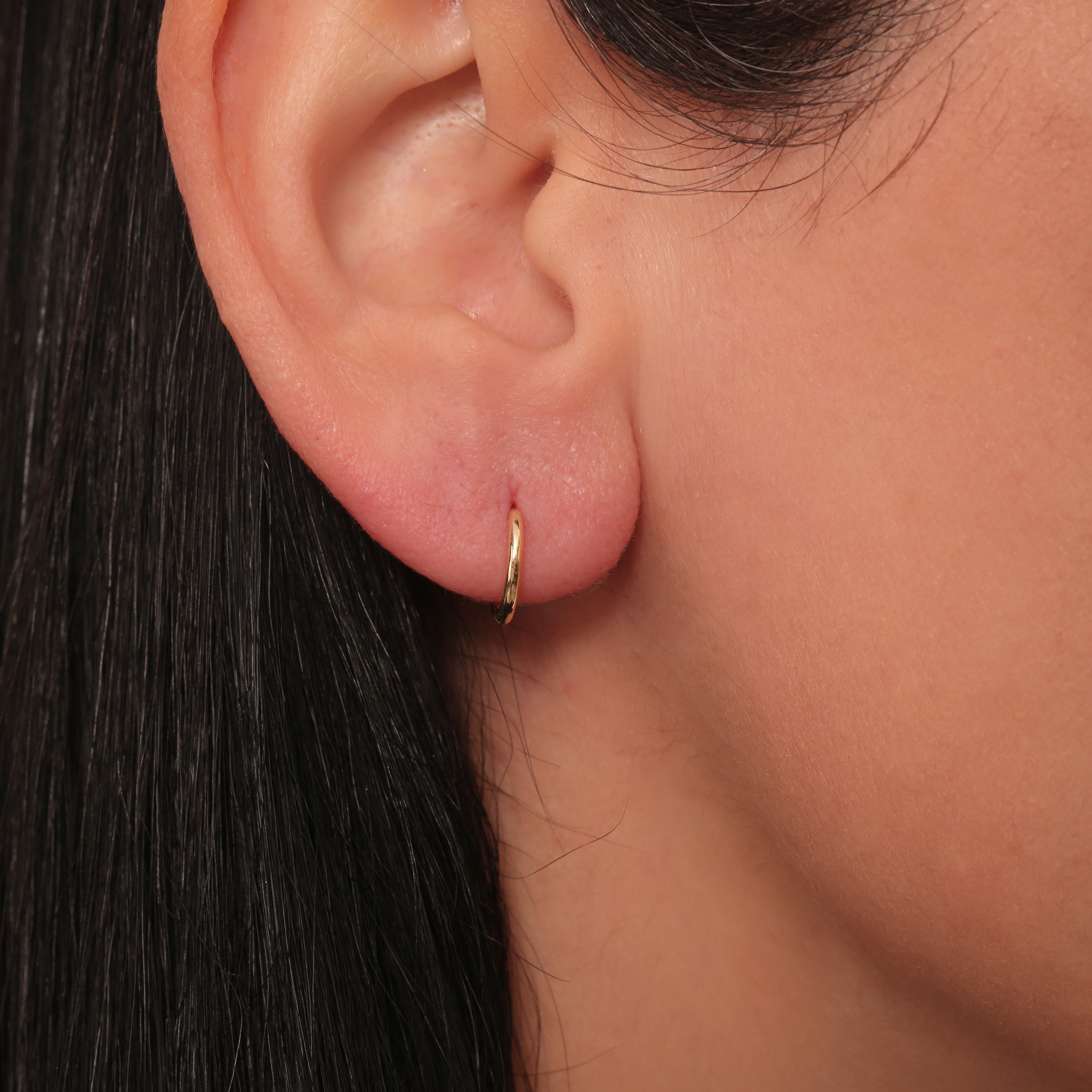 Buy Gold Earrings / 14K Solid Gold Small Hoops / Gold Huggies / Plain ...
