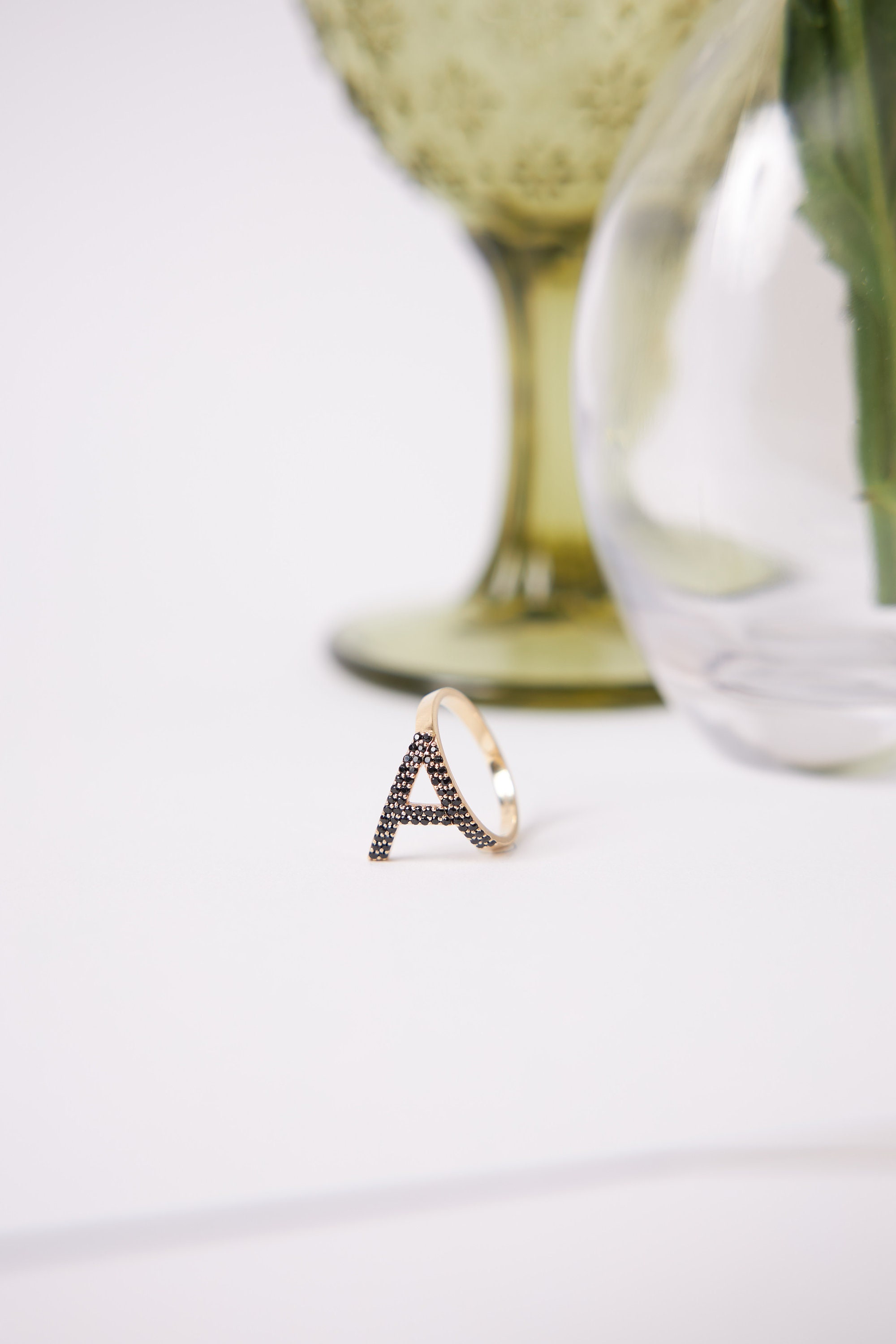 Personalized Name Ring / Custom Name Ring / 14K Solid Gold Initial ...