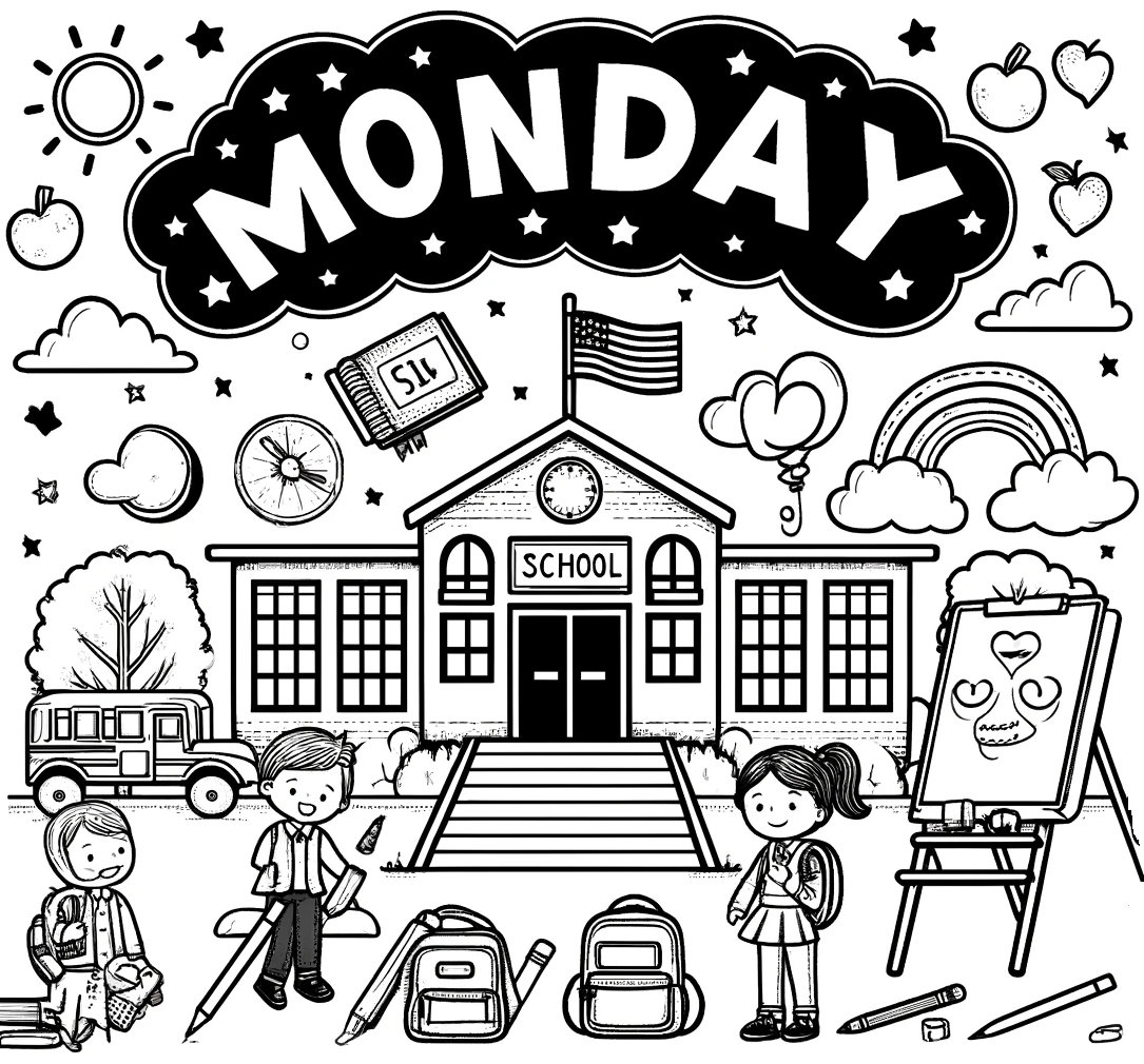 Printable Learn the Days of the Week Coloring Book - 7 Pages Coloring ...