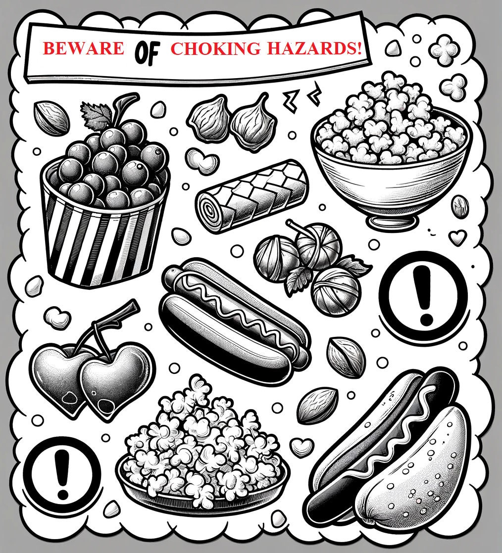 Printable Choking Hazards Awareness Coloring Book - 4 Coloring Pages ...