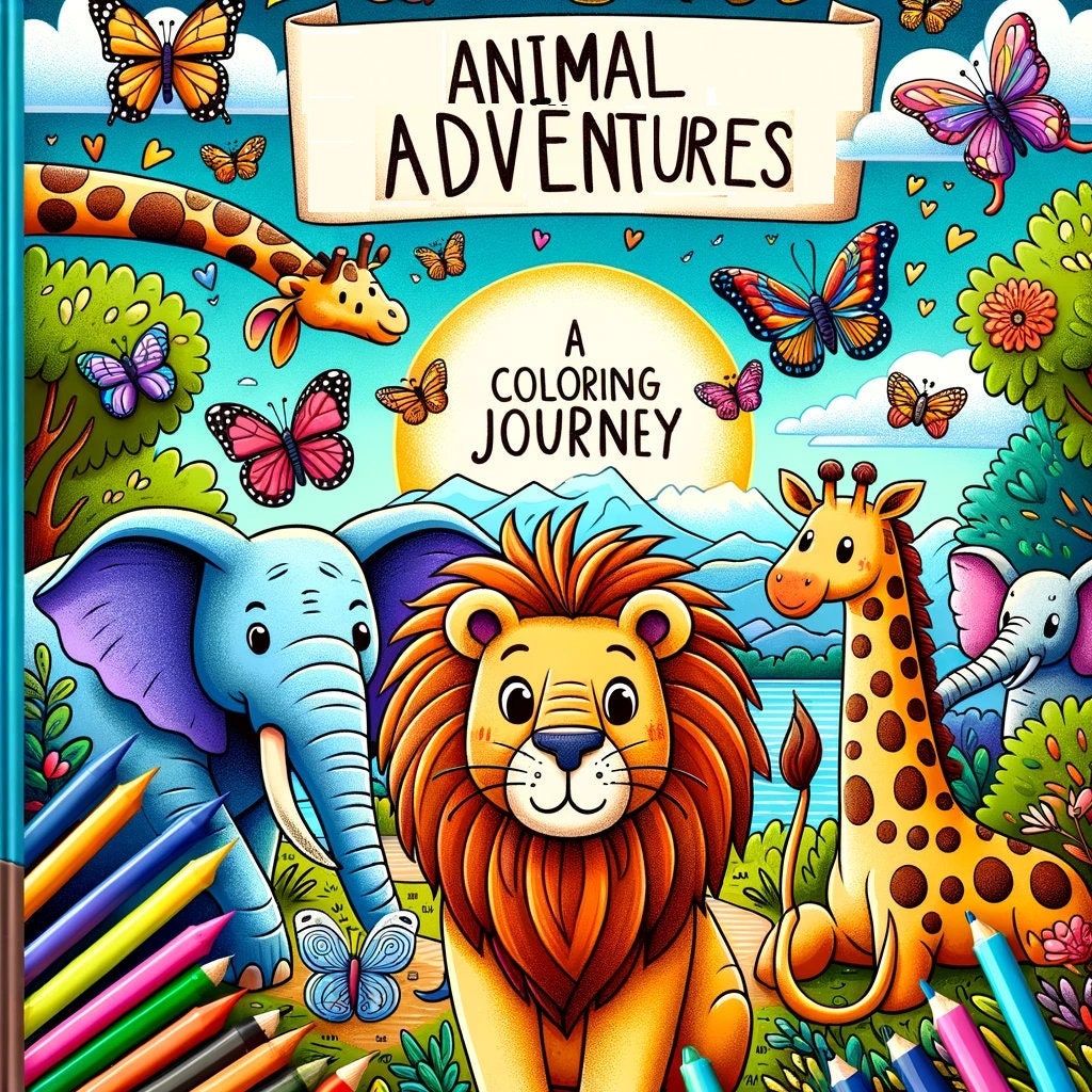 Printable Animal Adventures : A Coloring Journey - 20 Coloring Pages ...