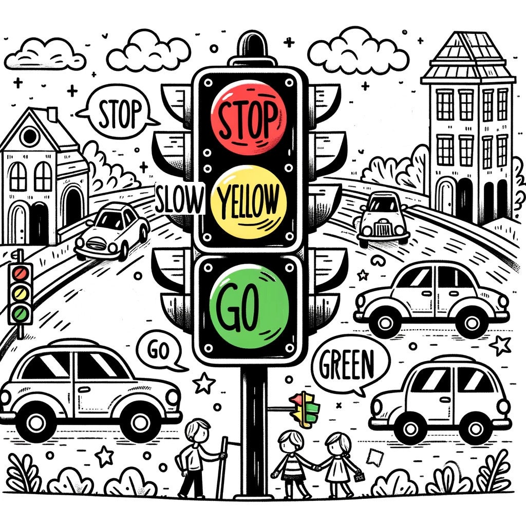 Printable Safe Streets : A Coloring Journey - 10 Coloring Pages ...